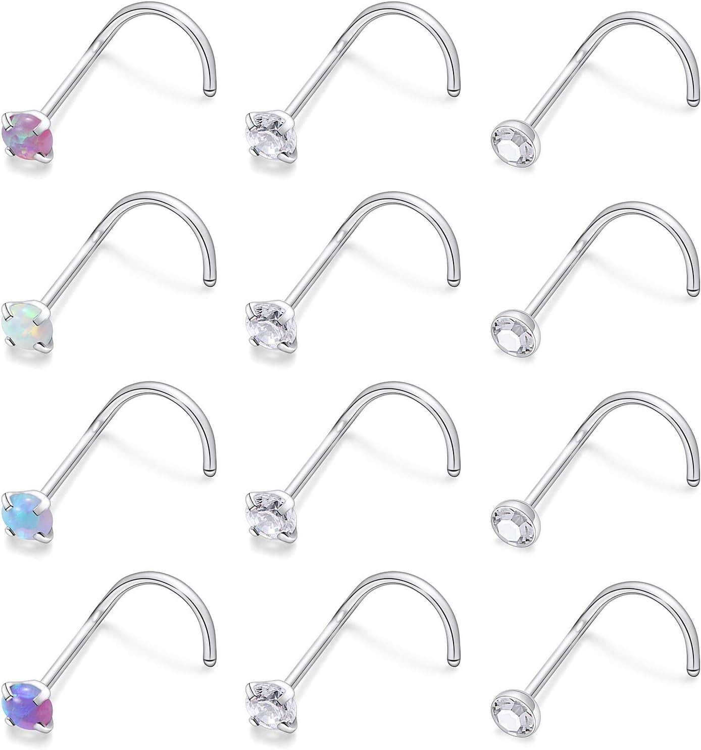 22G Nose Rings Stud Piercing Jewelry Women Stainless Surgical Steel ...