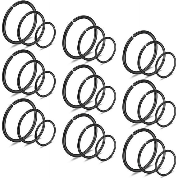 22G Stainless Steel Fake Nose Septum Hoop Rings Lip Helix Cartilage ...