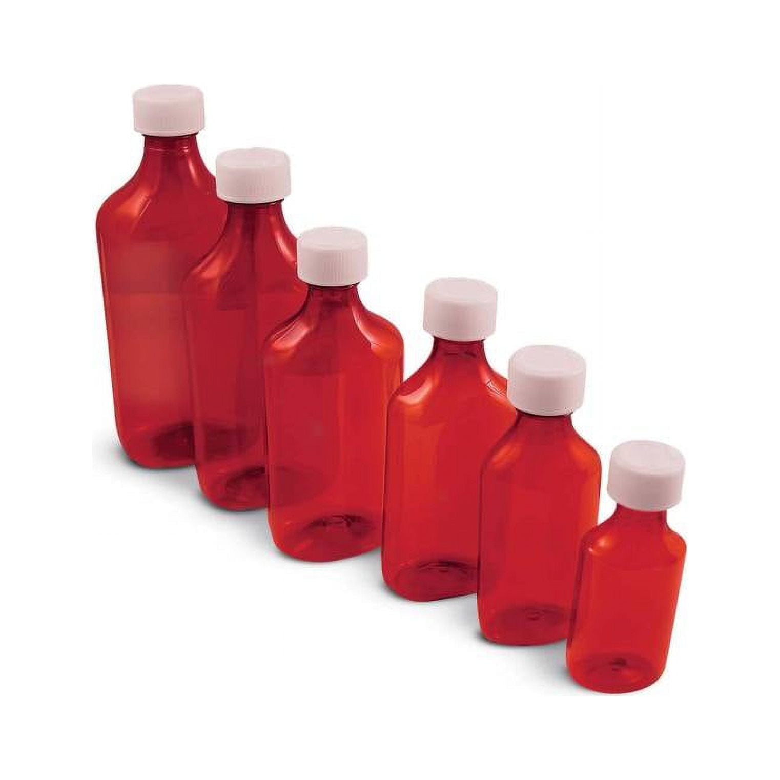 Plastic Amber Oval Liquid Medicine Bottles, 6oz, 5 Count, Child ...