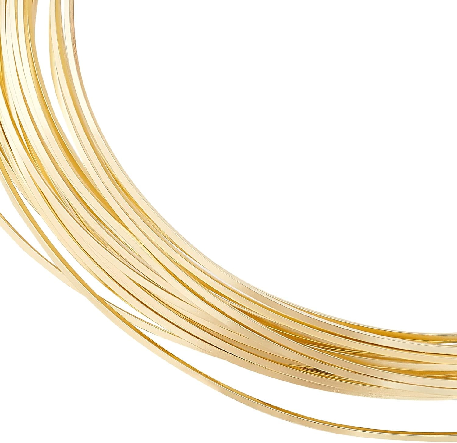 22Gague 16.4 Feet Real 14K Gold Plated Square Brass Wire Light Gold ...