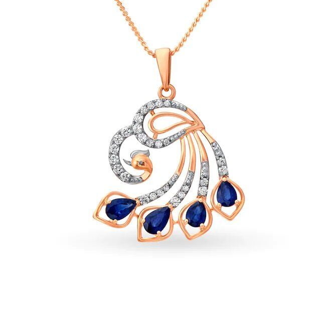 22K/18K Real Certified Fine Rose Gold Pretty CZ Womens Pendant ...