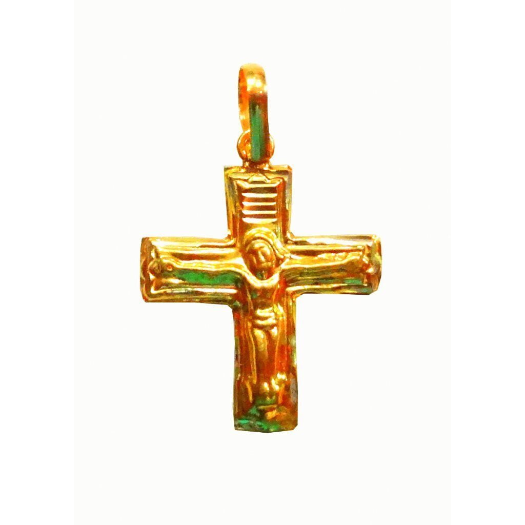 22K/18K Real Certified Fine Yellow Gold Cross Sign Womens Pendant ...