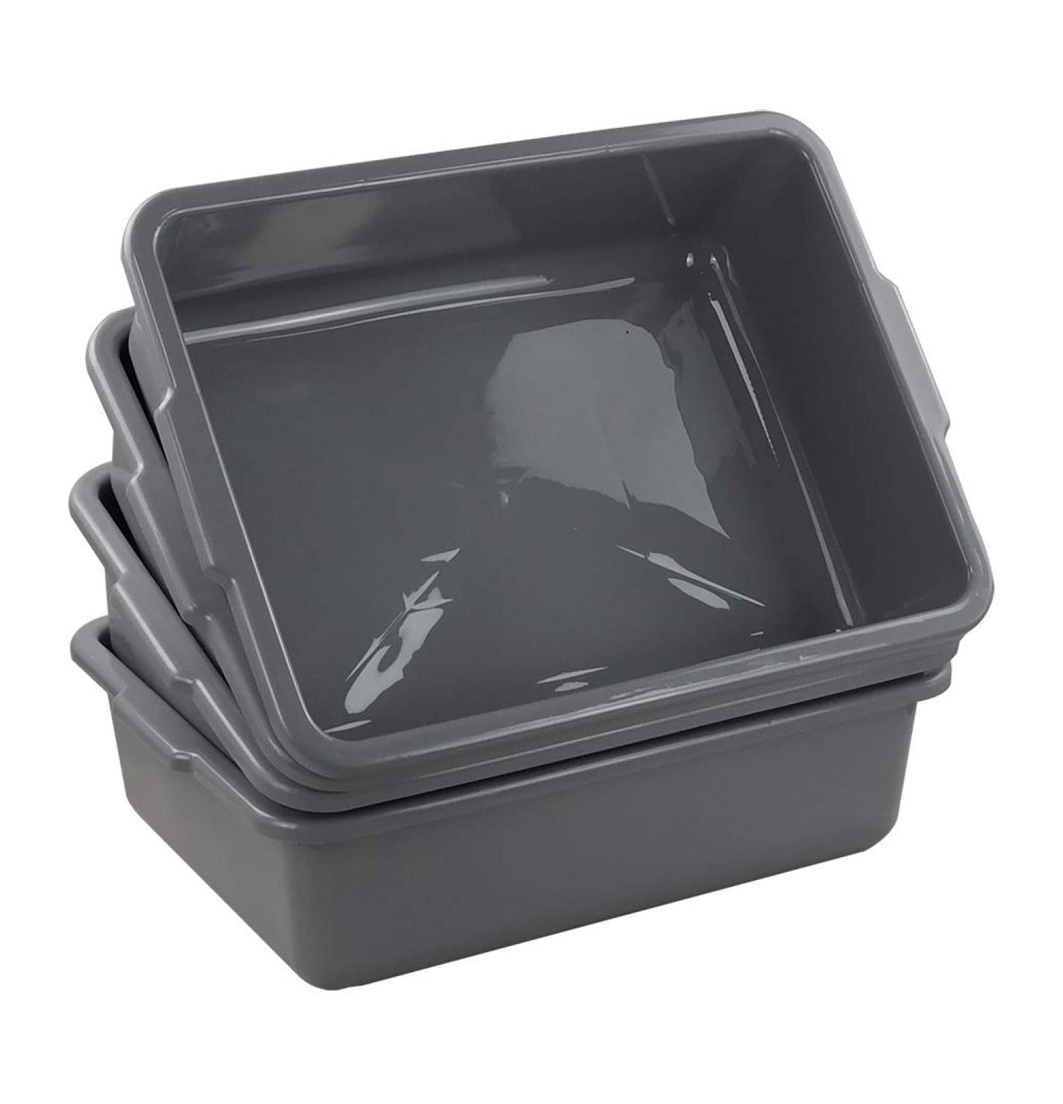 22L Bus Tub, Large Grey Wash Basin Tote Box, 4 Packs - Walmart.com
