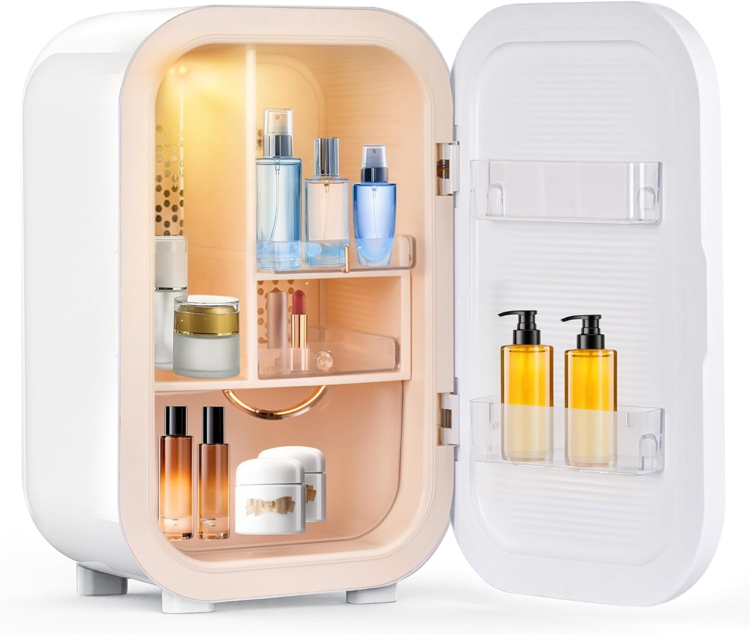 22L Mini Skincare Fridge with LED Light Mirror, 5 Zones, 44°F Beauty ...