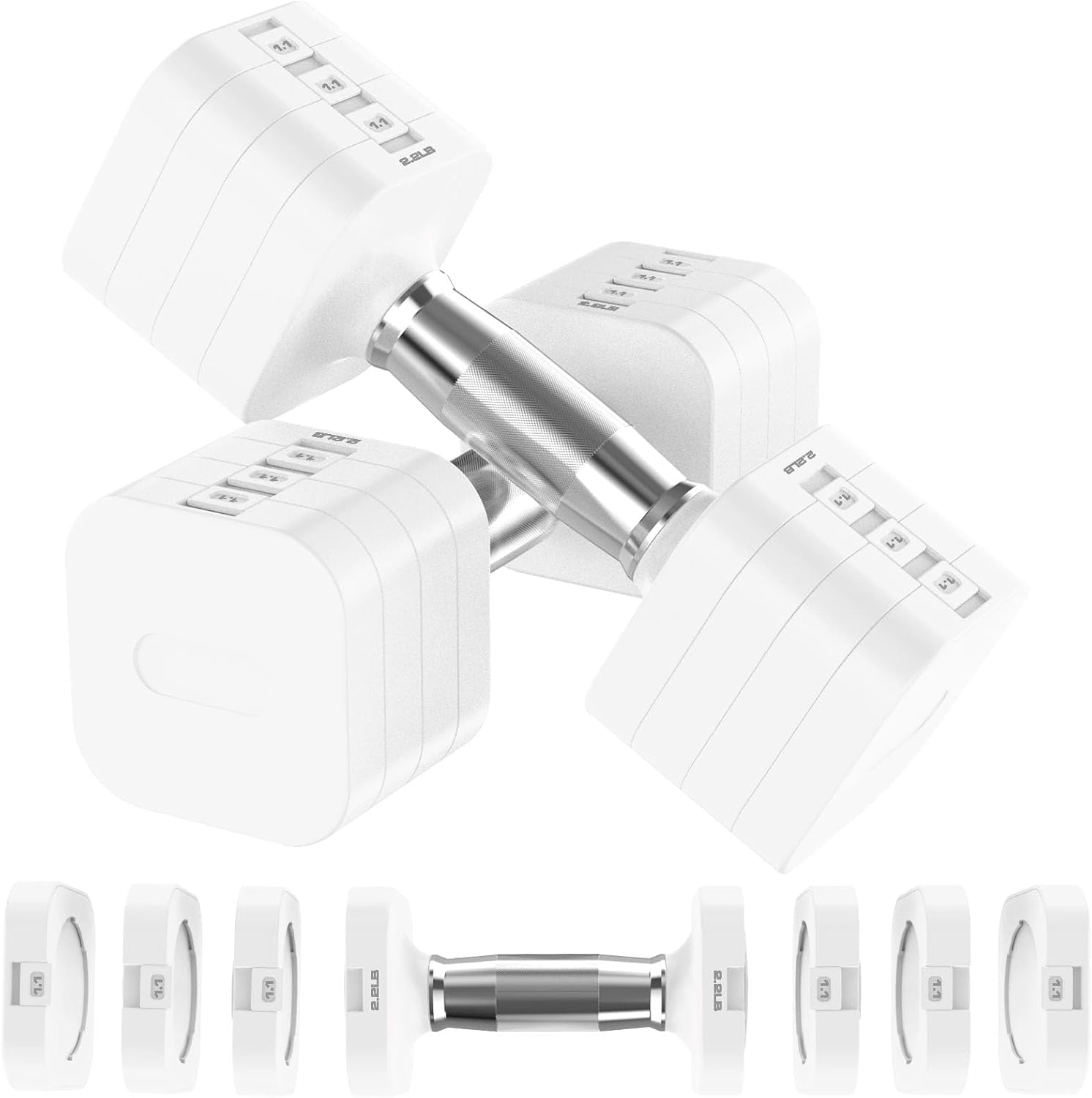 22LBS Adjustable Dumbbells Set, Adjustable Weight Dumbbells with 4 ...