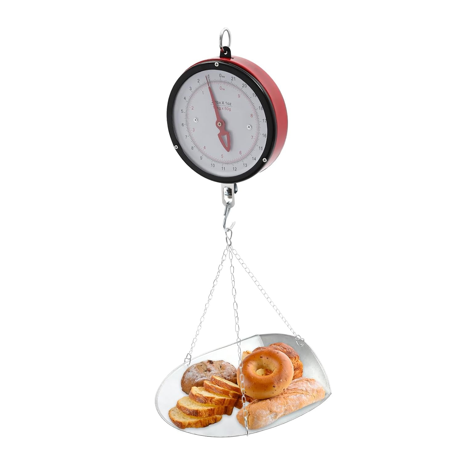 22LBS Double-Sided Dial Mechanical Hanging Scale with Scoop/Chain for ...