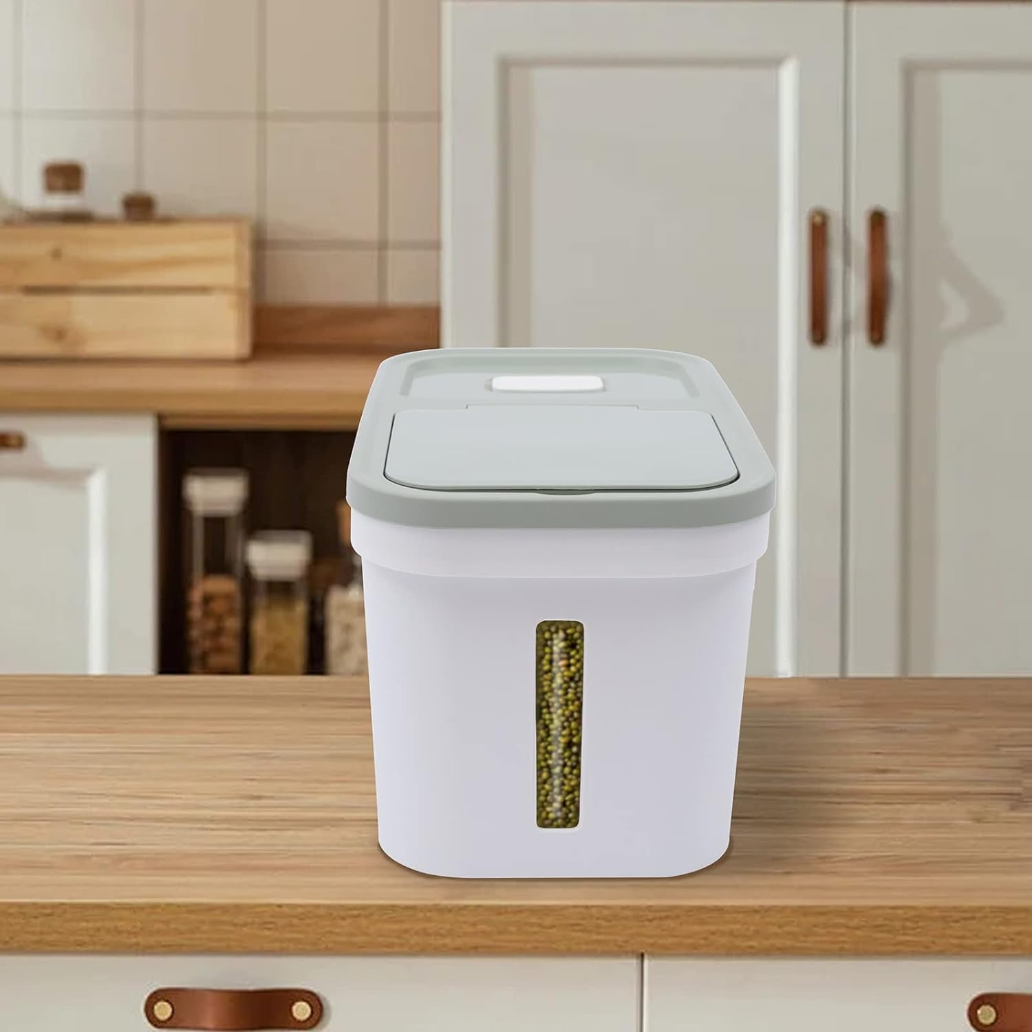 22Lbs Airtight Rice Container, Airtight Bulk Food Storage Bin with a ...