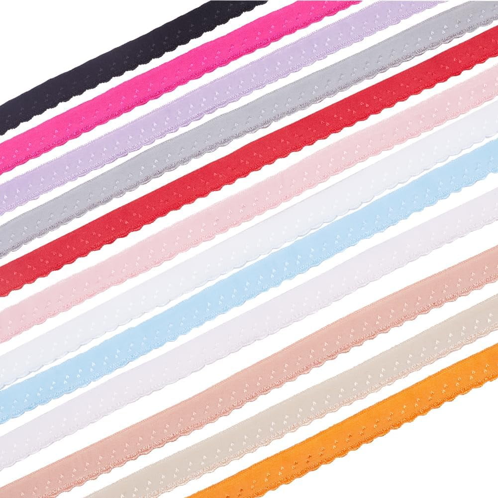 22M 12 Colors Elastic Lingerie Trim 10mm Wide Spandex Lace Ribbon ...