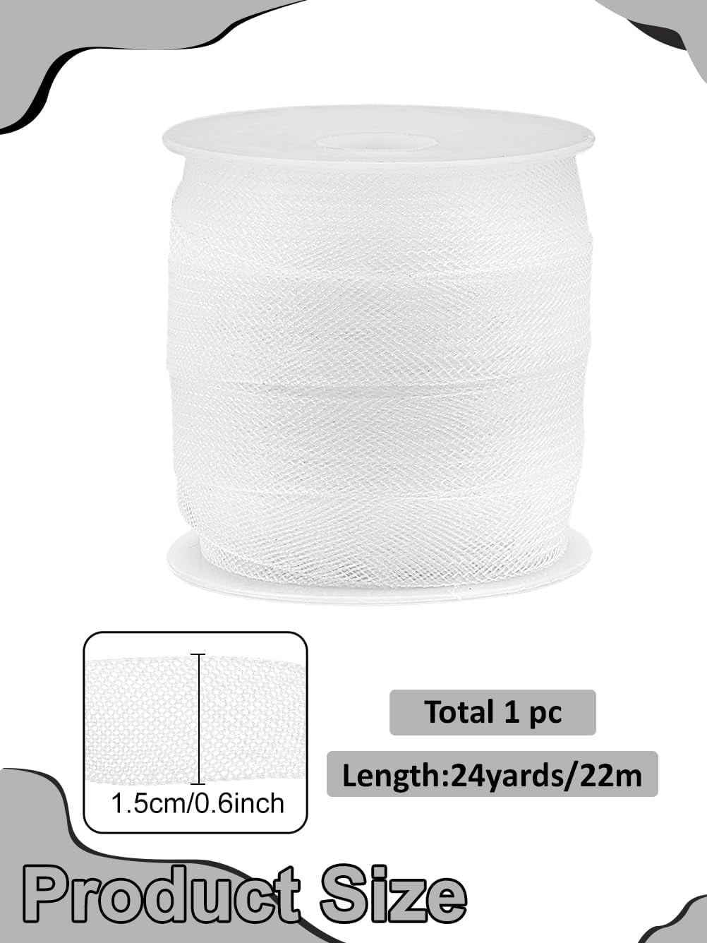 22M White Stiff Horsehair Braid Polyester Fine Soft Horsehair Braid Boning Craft Decorative Trim ...