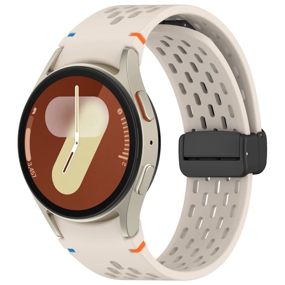22MM FE Silicone Sports Watch Band With Fold Over Clasp Breathable Hole ...
