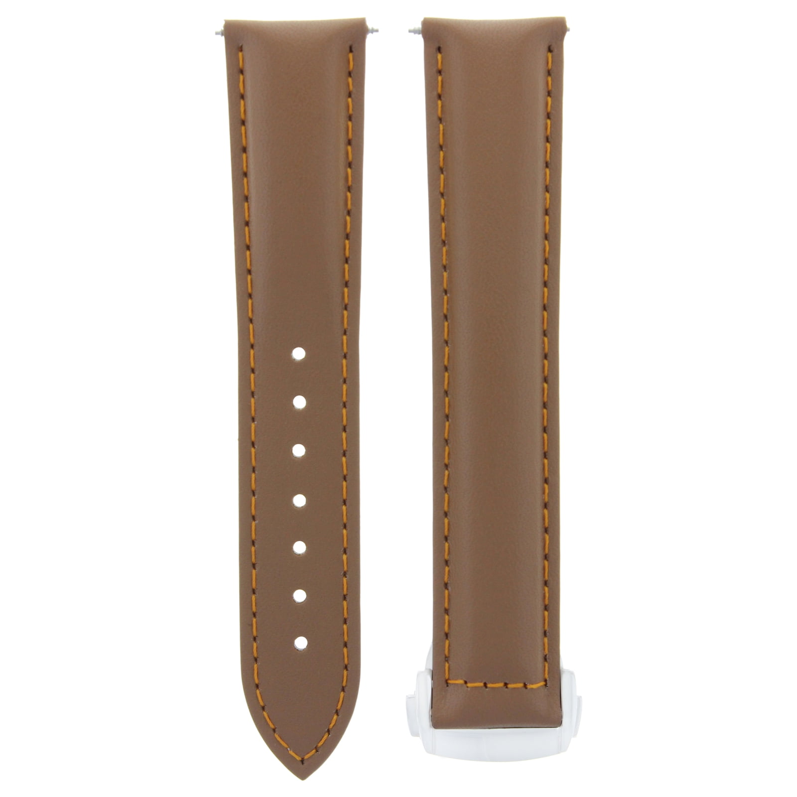 22MM LEATHER WATCH BAND STRAP BAND CLASP FOR OMEGA SEAMASTER PLANET ...