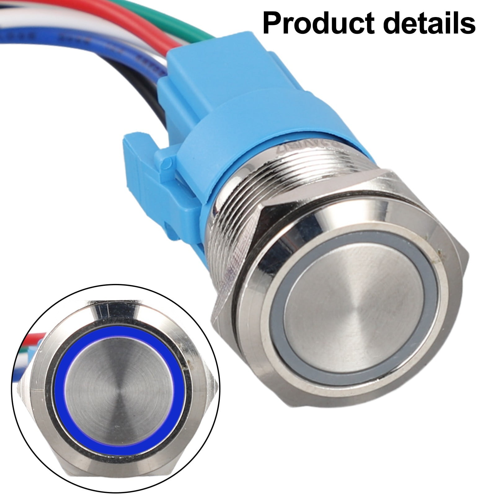 22Mm Latching Push Button Switch 12-24V On Off Stainless Steel Led Self ...