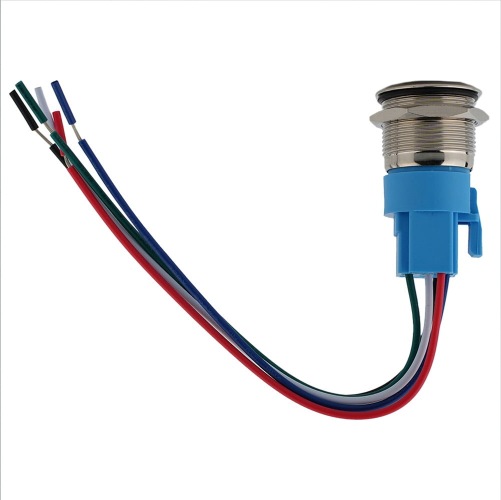 22Mm Latching Push Button Switch 12V Dc On Off Stainless Steel Led Self ...