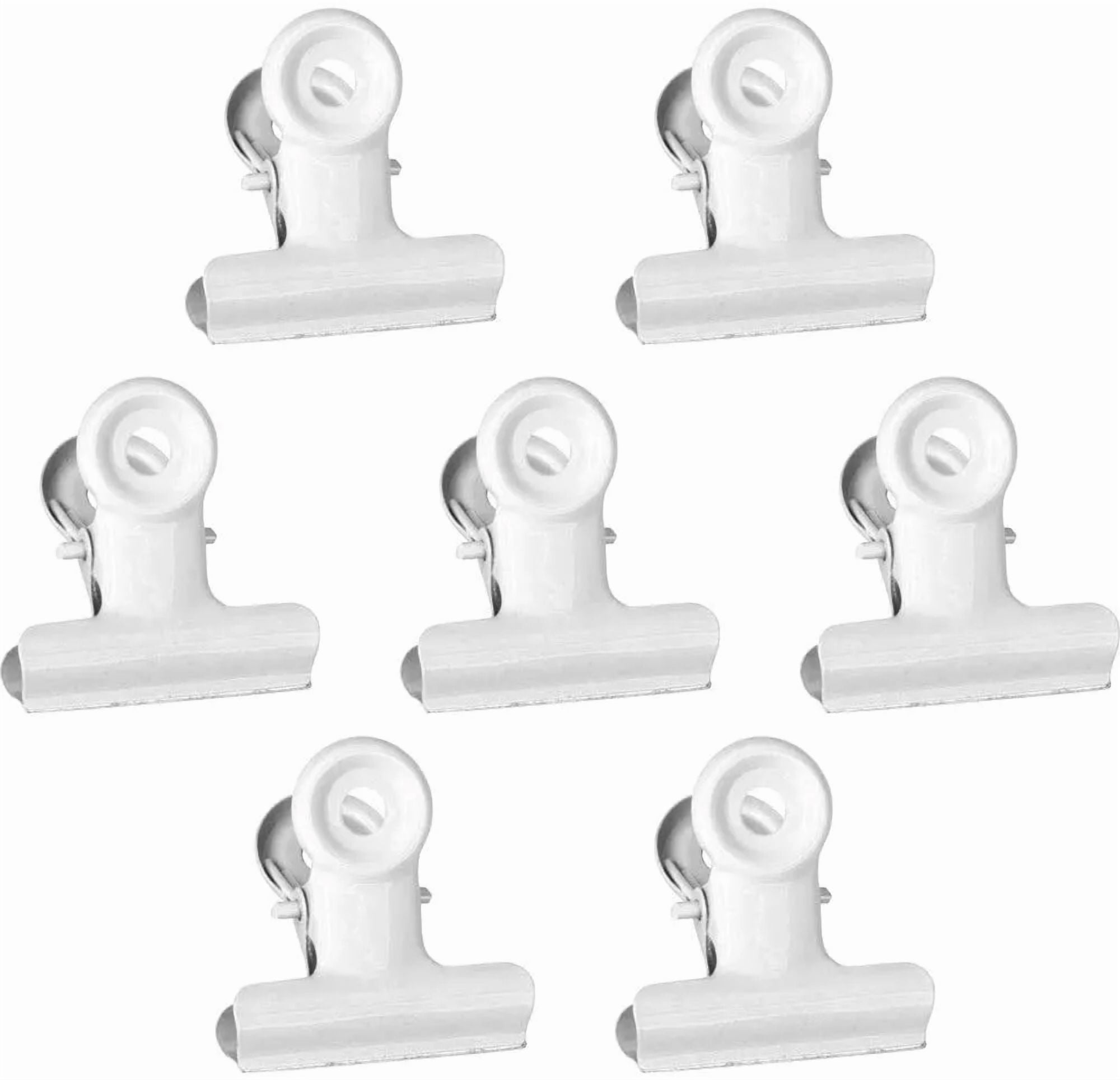 22Mm Medium Magnetic Bulldog Hinge Clips Metal Binder Clamps, White (36 ...