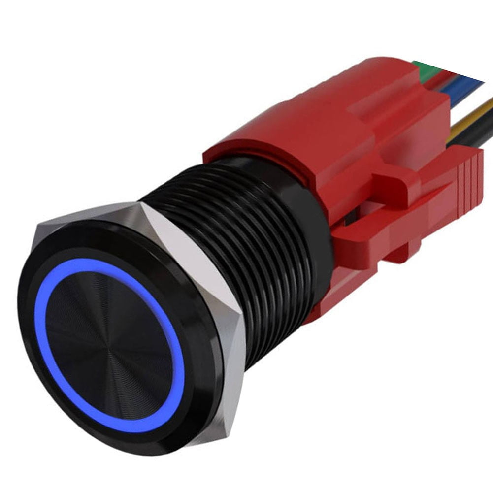 22Mm Metal Latching Push Button Switch 12V With Led Light Self-Locking ...