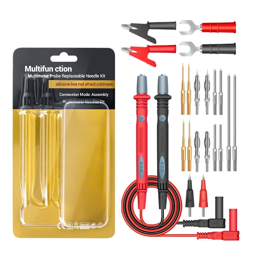 22PCS 90cm Silicone Digital Multimeter Test Leads For Electrical Test ...