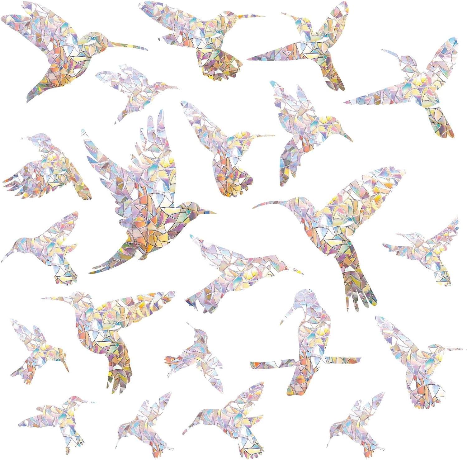 22PCS Birds Window Clings Anti Collision Rainbow Window Glass Alert ...