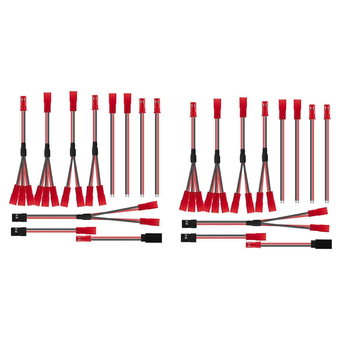 22PCS JST Plug Splitter JST Male Female Y Cable JST to JR Adapter for ...