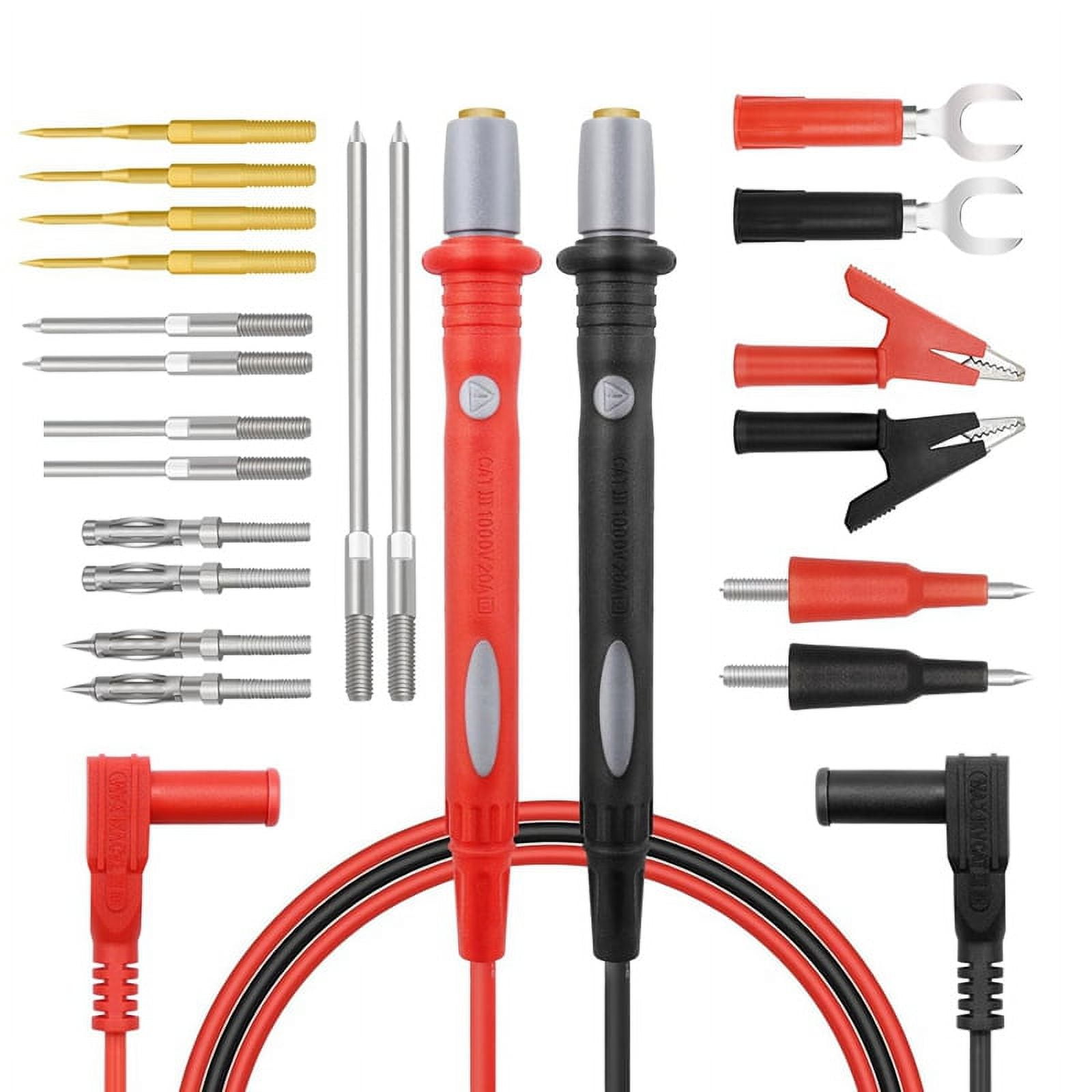 HOT! 22PCS Multimeter Test Lead Kit, Back Probe Leads,Multimeter Probes ...