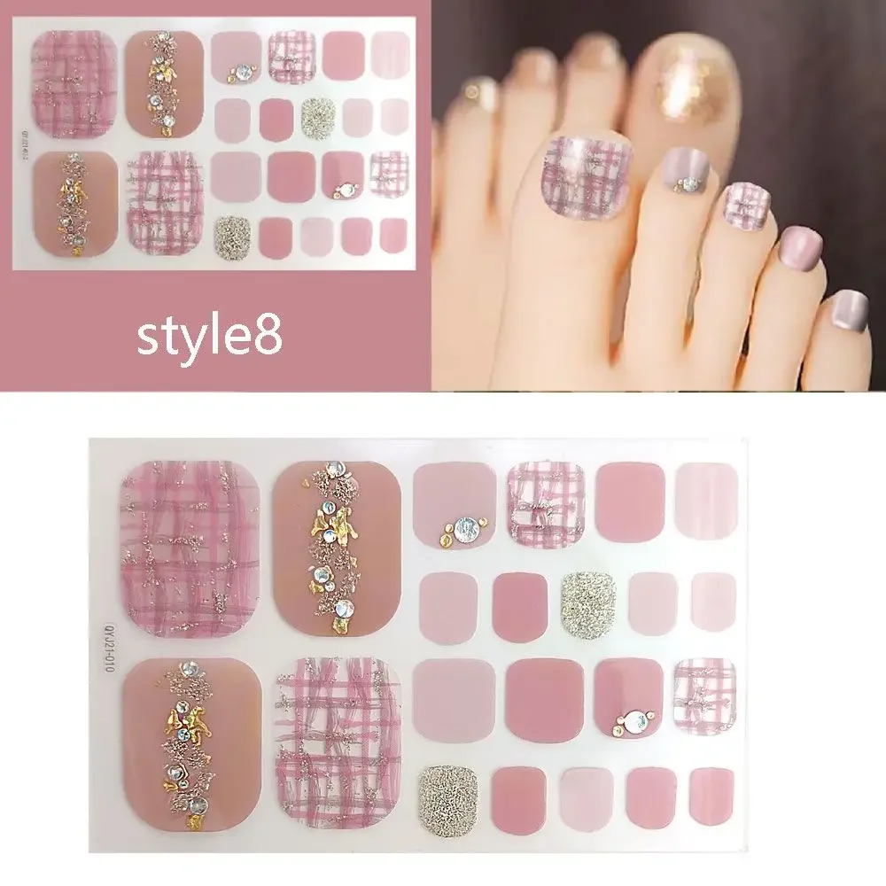 22PCS Toe Nail Stickers/Strips Nail Art Fake Nails Stickers for Nails ...