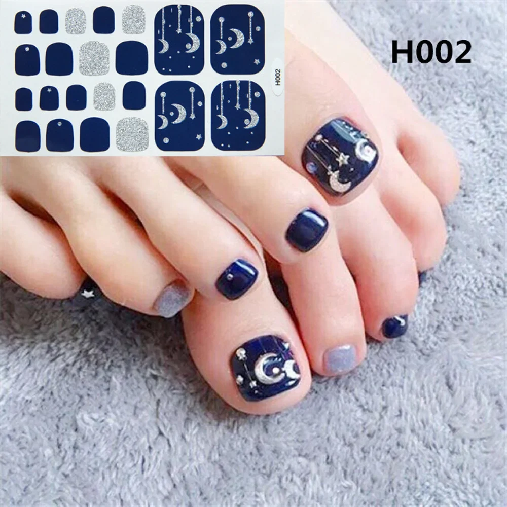 22PCS Toe Nail Stickers/Strips Nail Art Fake Nails Stickers for Nails ...