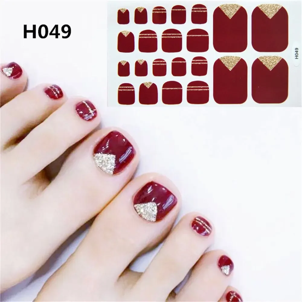 22PCS Toe Nail Stickers/Strips Nail Art Fake Nails Stickers for Nails ...