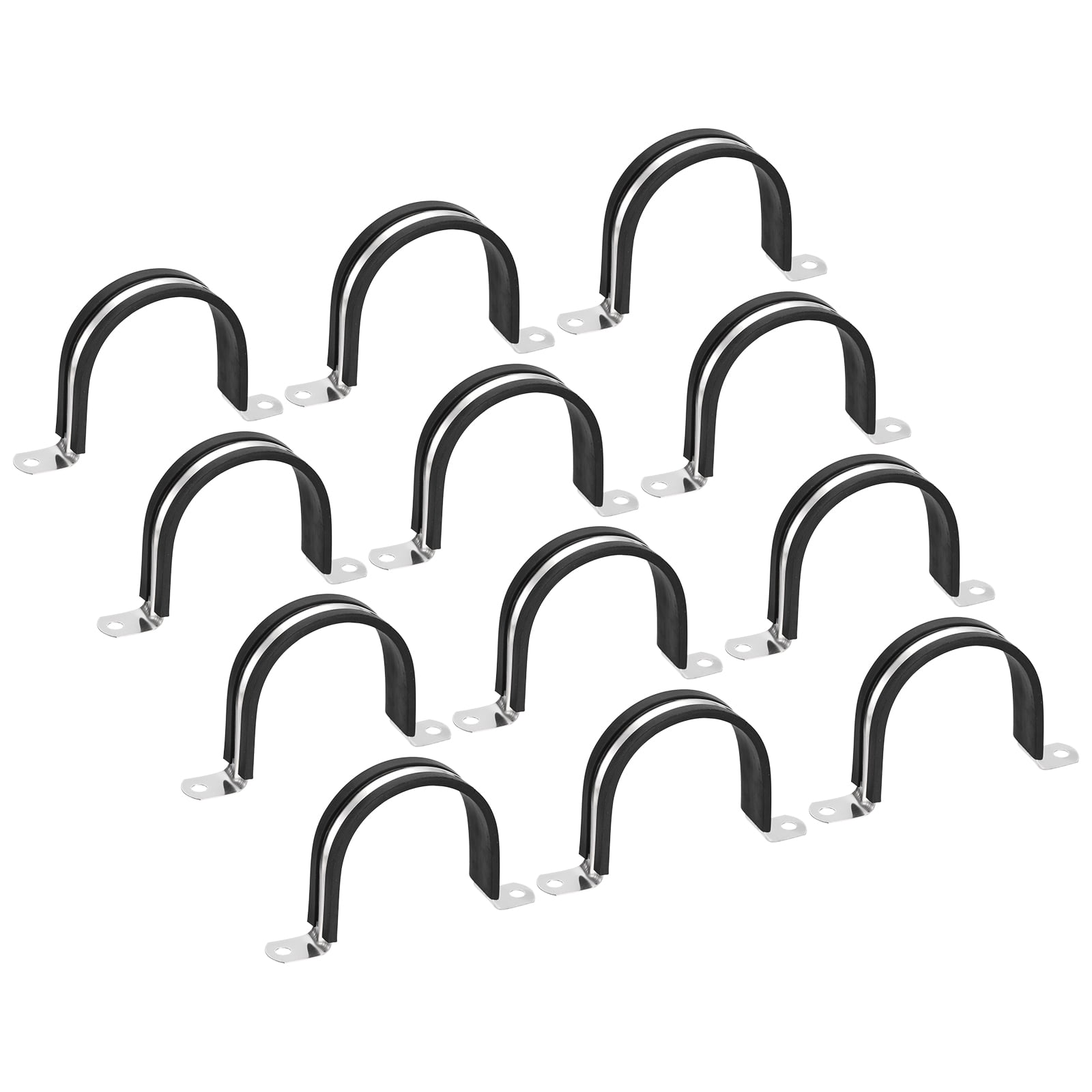 22Pack 2-3/4" Cable Clamp U Shape Stainless Steel Rubber Cushioned Pipe ...