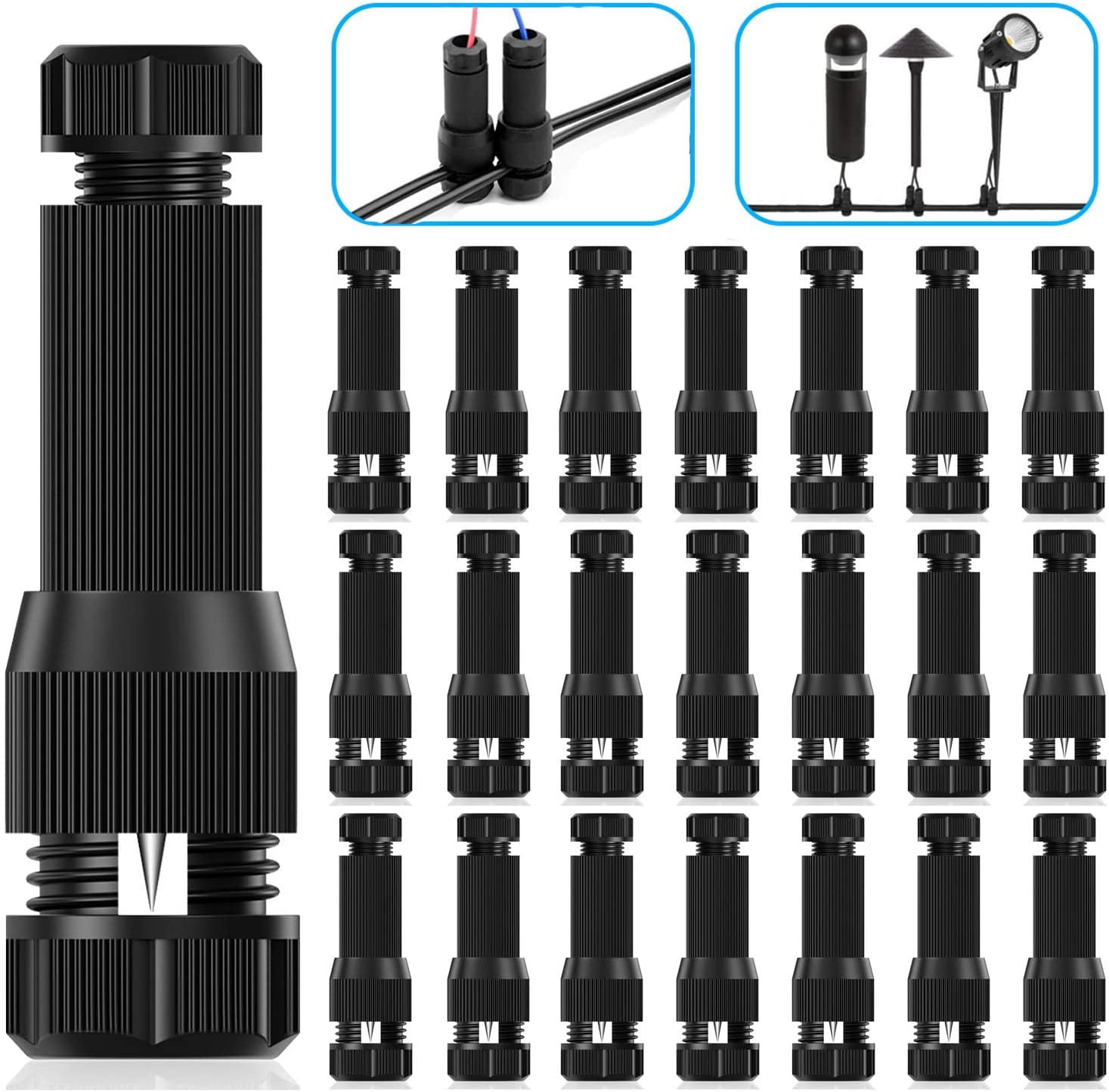 22Pack Low Voltage Waterproof Replacement Landscape Light Cable ...