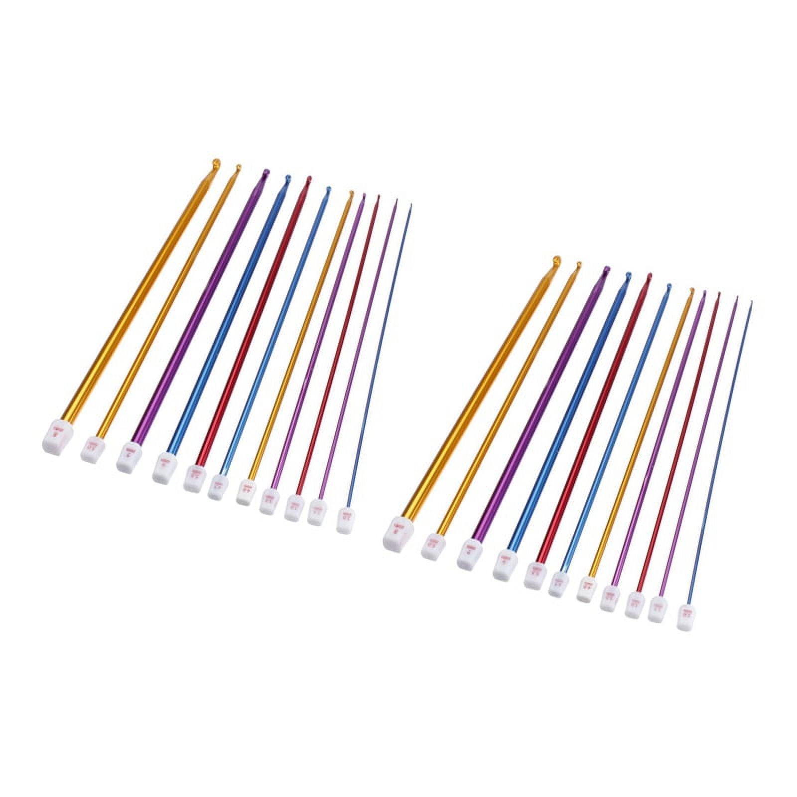 22Pcs 10.6 inch Multicolour Aluminum TUNISIAN AFGHAN Crochet Hook Knit ...