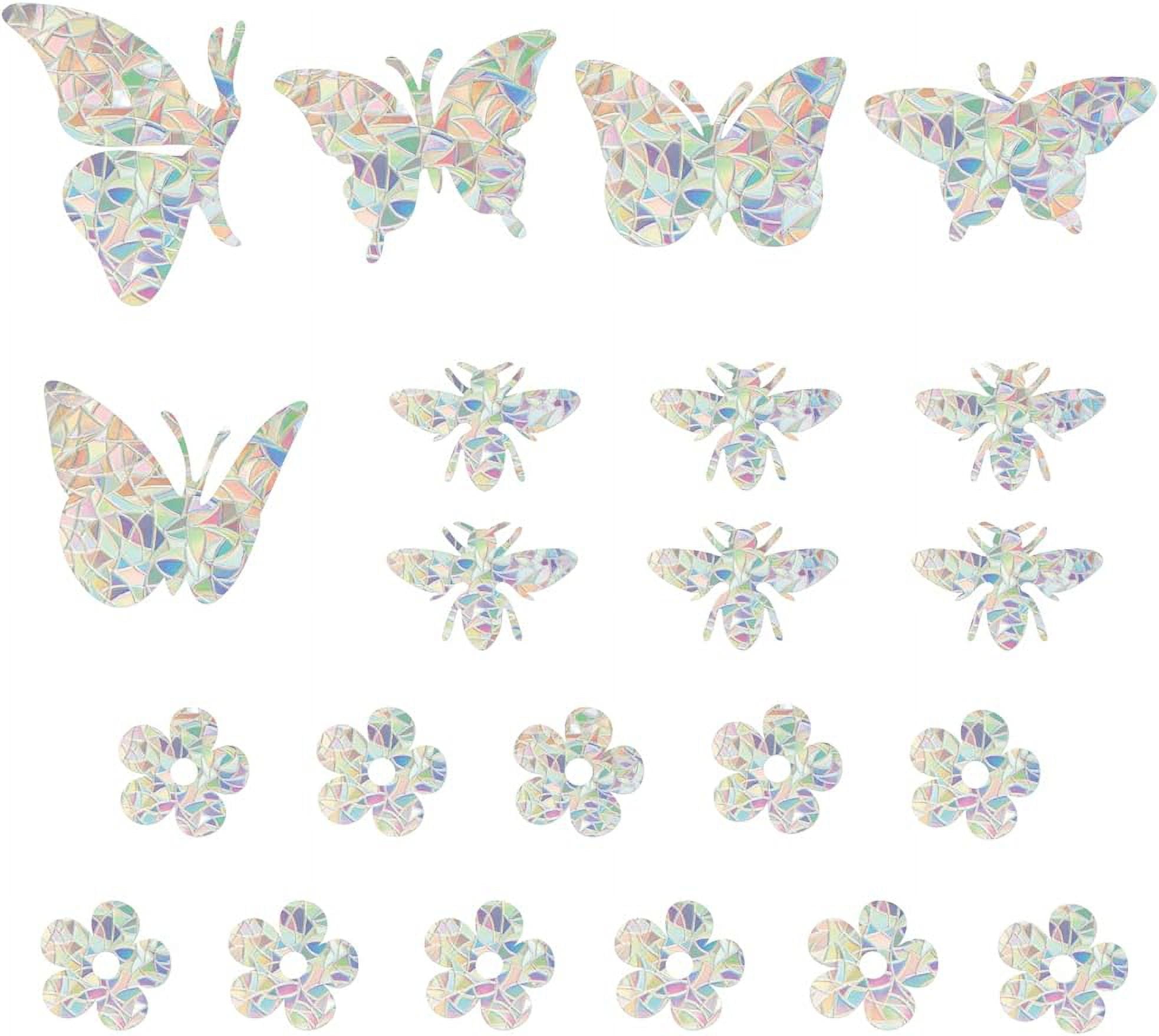 22Pcs Butterfly Bees Flower Window Clings Anti-Collision Window Decals ...
