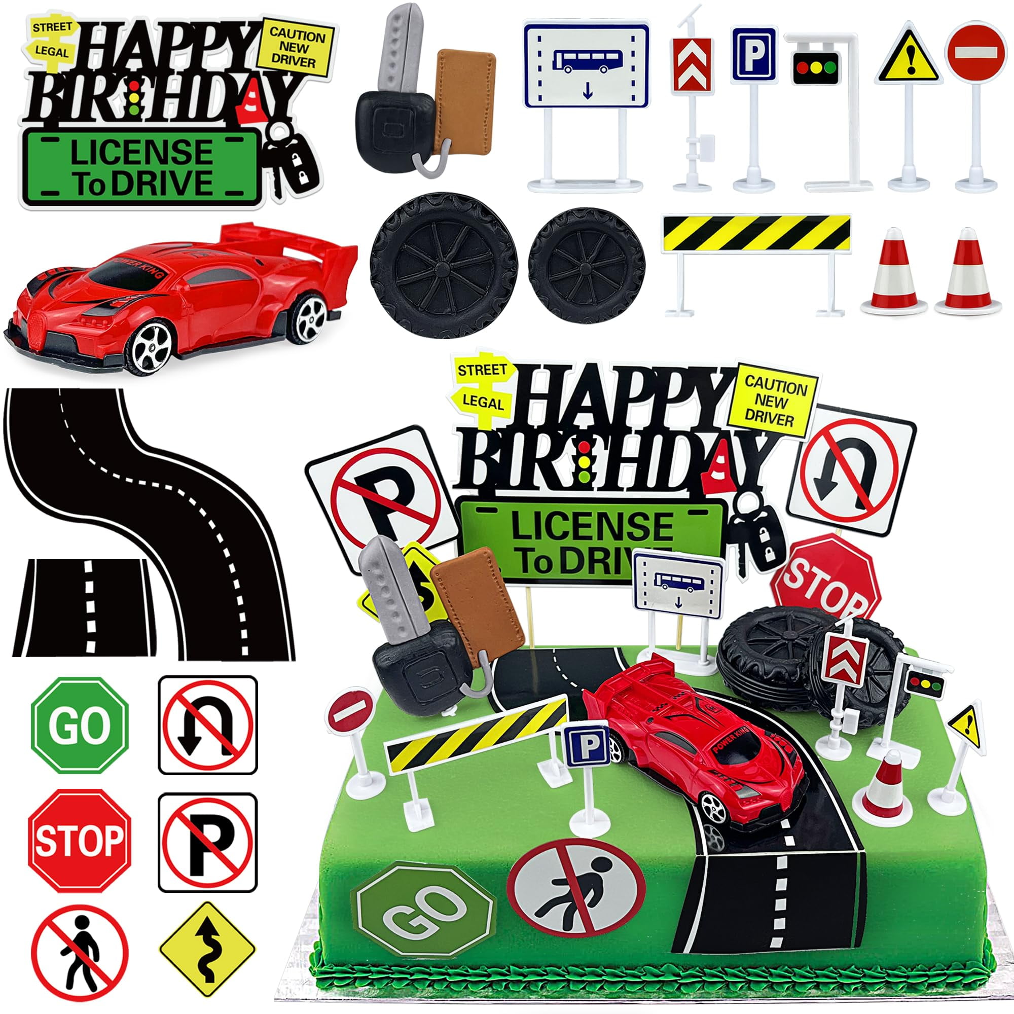 22Pcs Driver License Cake Tire Sculpture ITL1 New Driving Cake ...