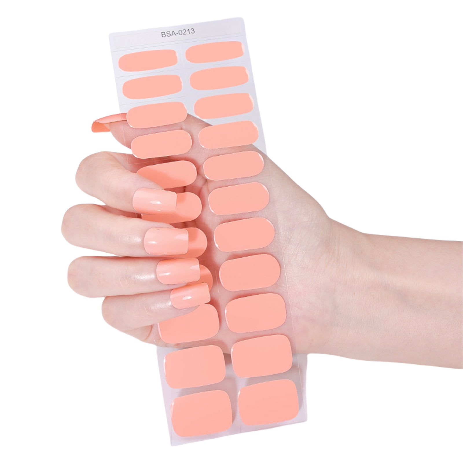 22Pcs Gel Nails Strips Set Gel Nails Stickers Without UV Curing ...