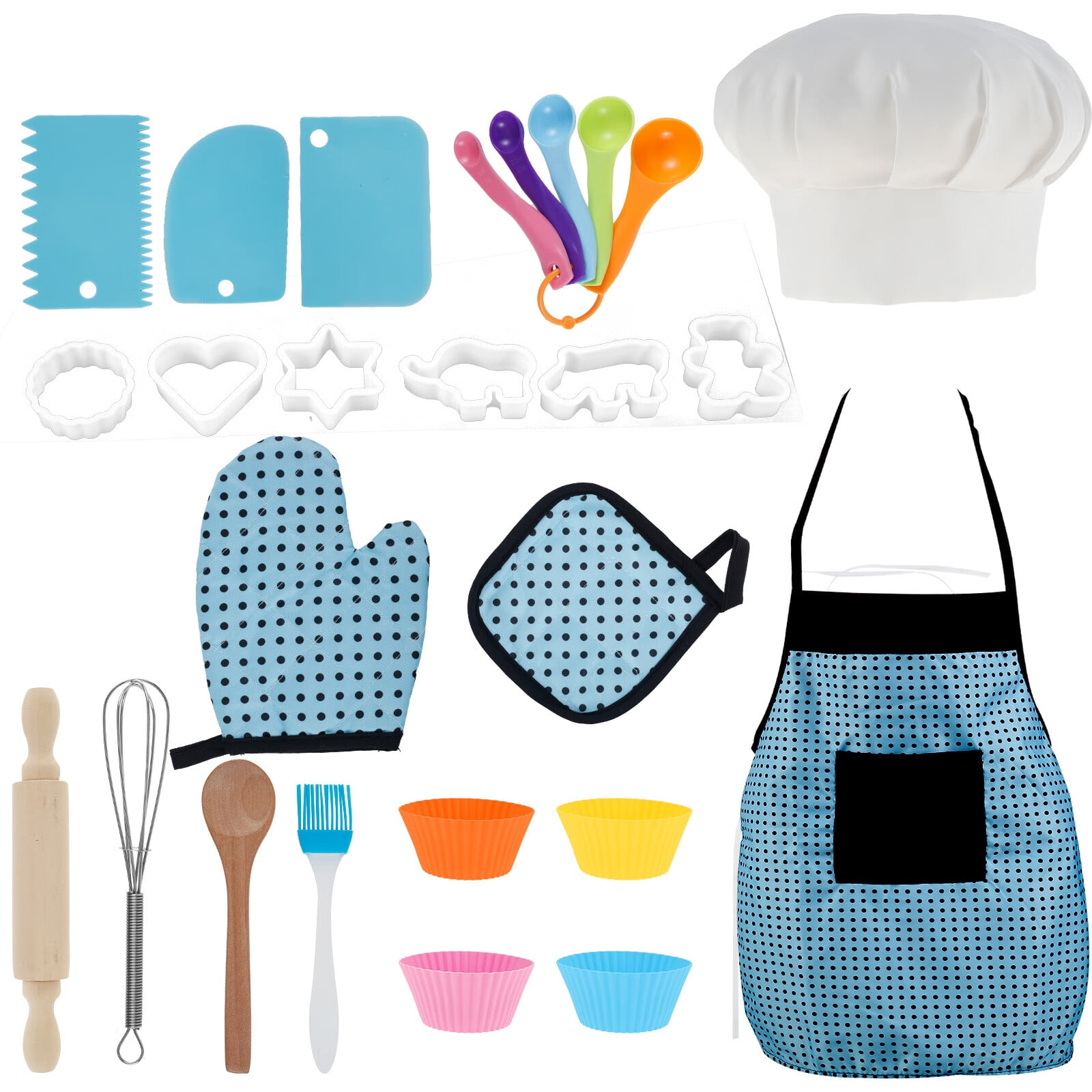 22Pcs Kids Cooking and Baking Sets Kids Cooking Chef Set Toddler Baking ...