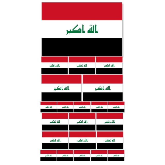 22Pcs Pack Lot Iraq Iraqi World Country Flag Assorted Vinyl Sticker ...