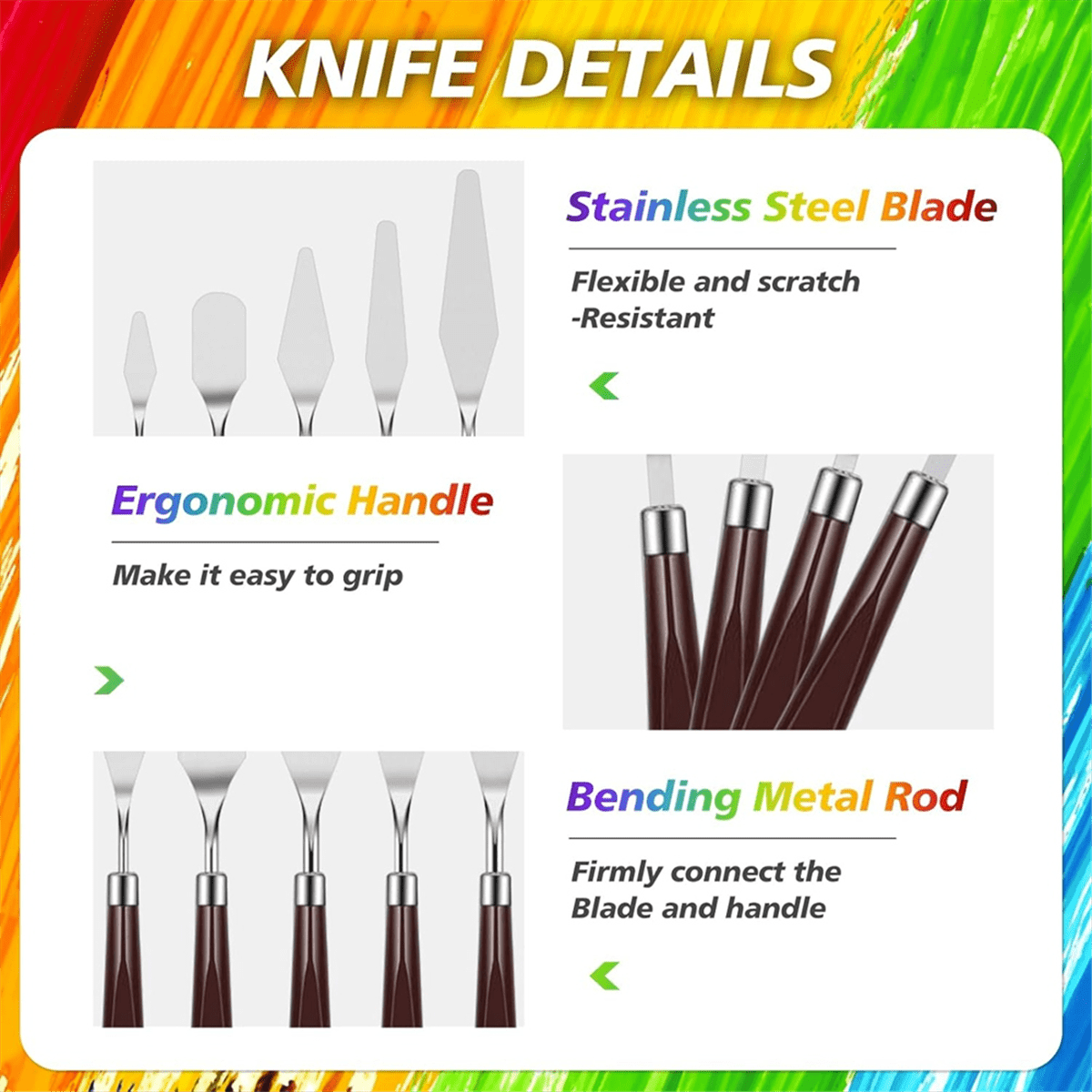 22Pcs Palette Knife Set Palette Pallet Knife Painting Tools with Paint ...