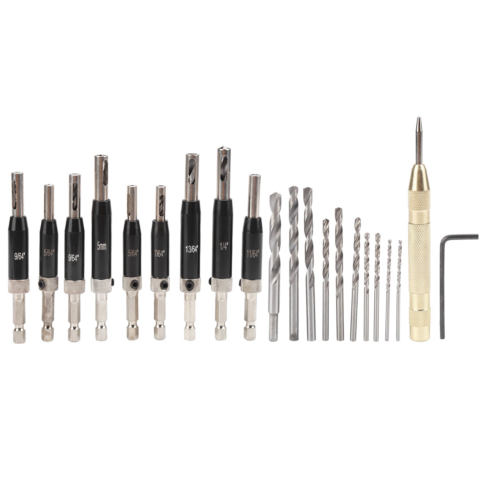 22Pcs Precision Hinge Drill Bit Set - Self-Centering Lock Hole Drilling ...