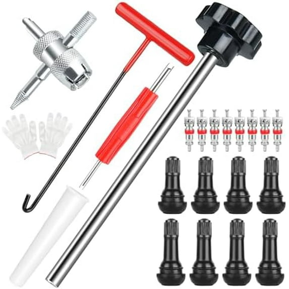 22Pcs Quick Change Tire Valve Tool Kit, Tire Valve Stem Core Quickly Replacement Tool Kit ...