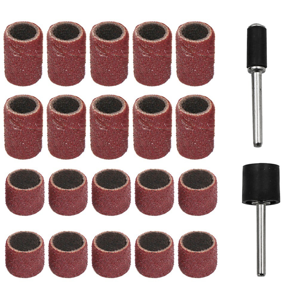 22Pcs Sanding Ring with Rod Abrasive Rotary Tool Kit Sanding Drum ...