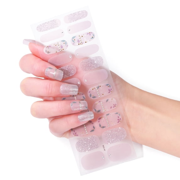 22Pcs Self-Adhesive Nail Wraps, Nail Gel Polish Strips Full Wraps Nail ...