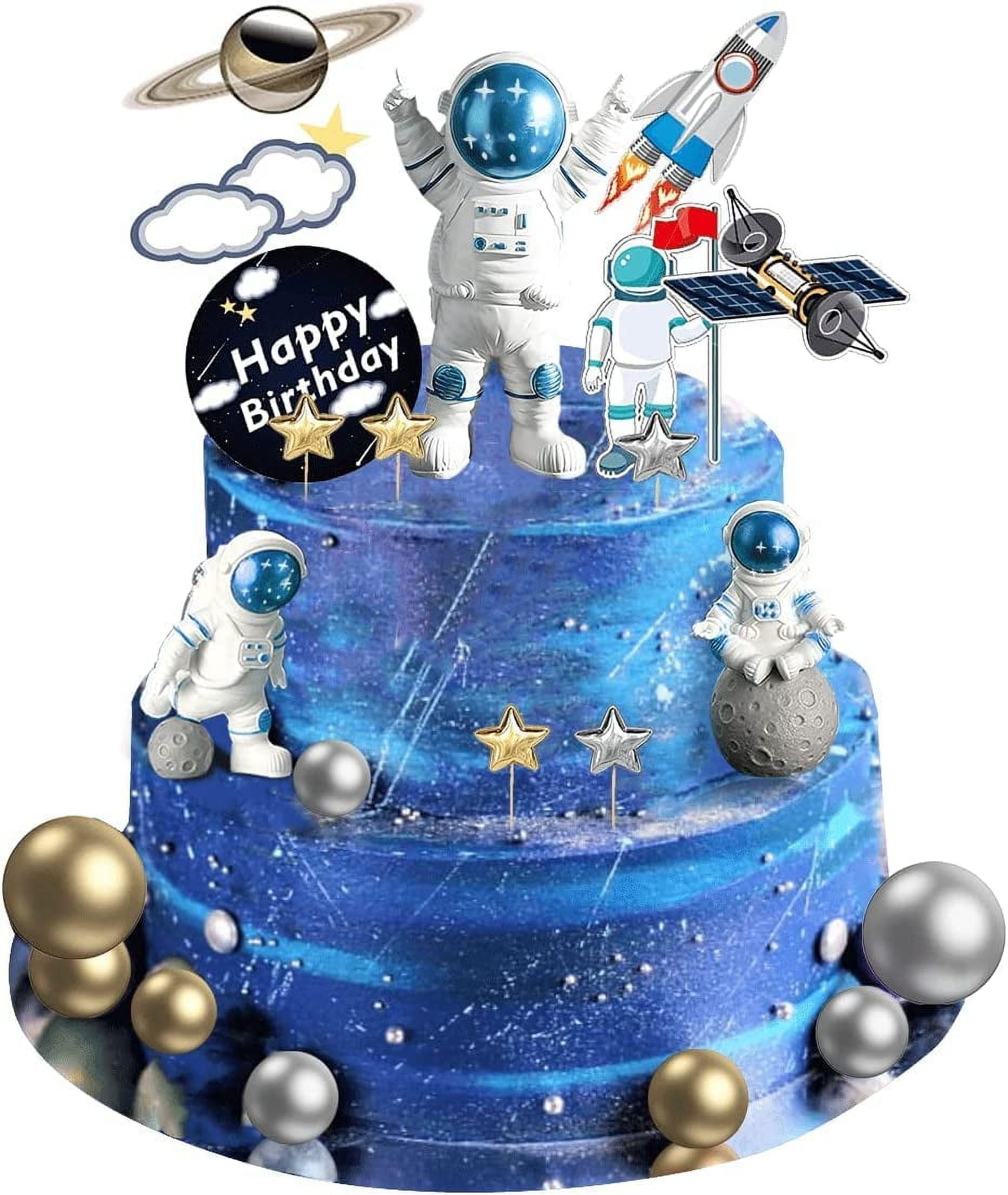 22Pcs Space Cake Topper,Space Cupcake Toppers Astronaut Figurine Outer ...