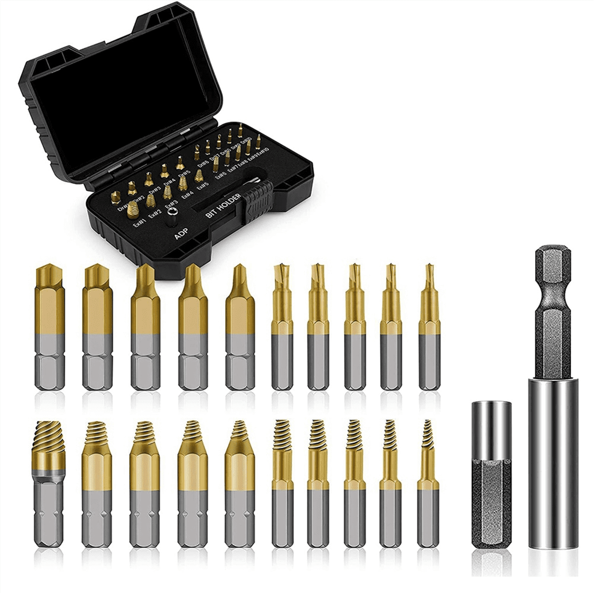 22Pcs Titanium Damaged Screw Extractor Set - Stocking Stuffers for Men ...