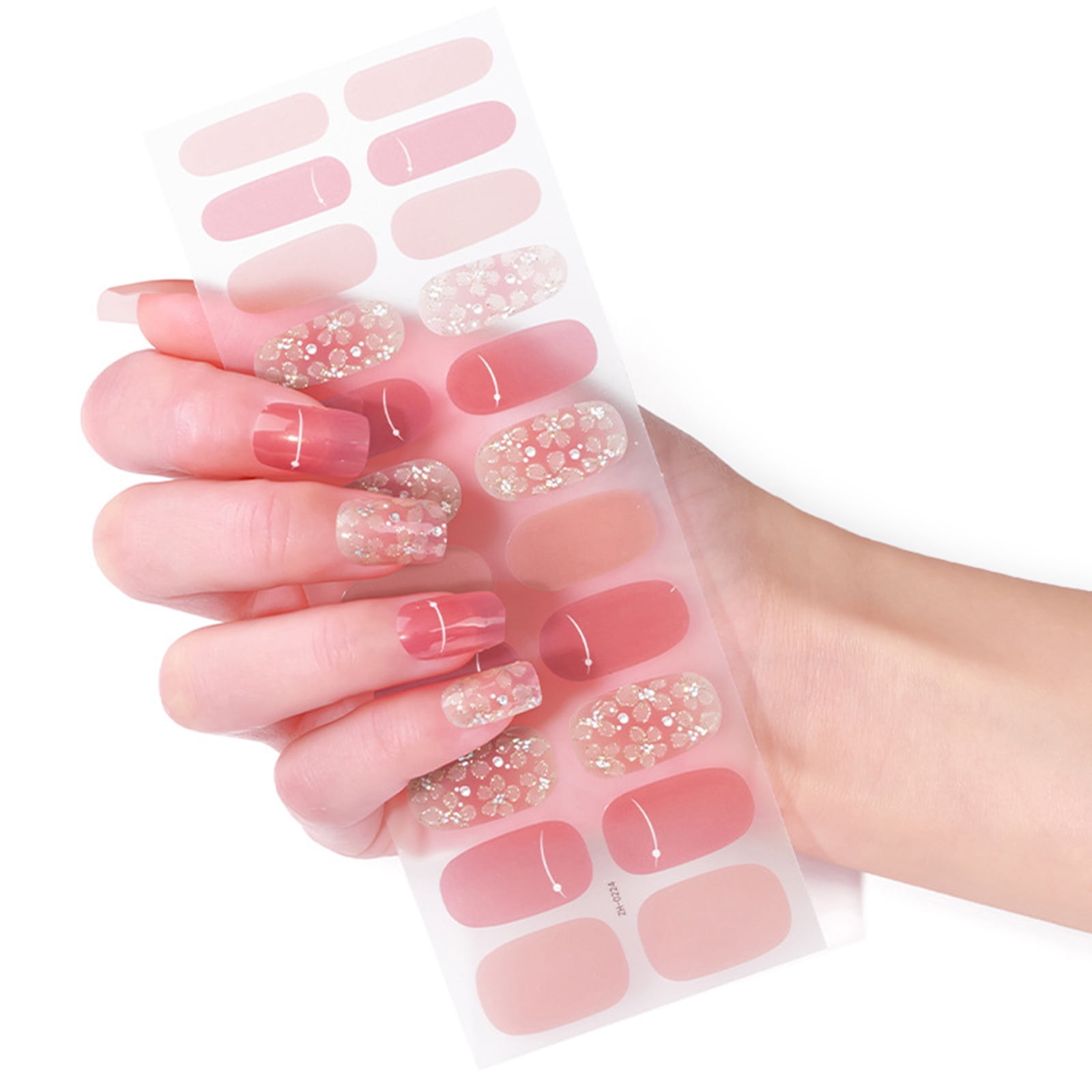 22Pcs/pack Wraps Women Polish Strips Multi-Colors Adhesive Fingernail ...