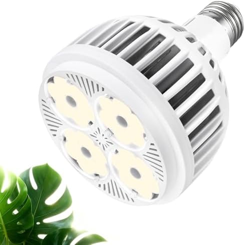 22W LED Grow Light, E26 Socket, Full Spectrum 4000K, High CRI 95, White ...