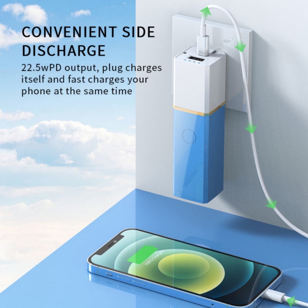 22W Power Bank 5000mAh Portable Charger Pack 3-in-1 Flashlight Mini ...