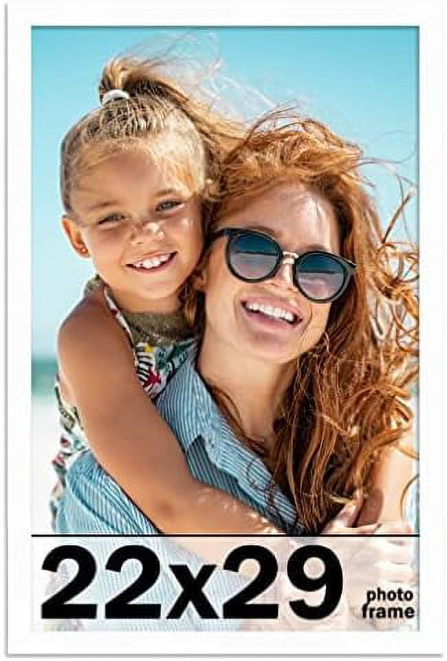 22X29 Frame White Solid Wood Picture Frame Includes UV Shatter Guard ...