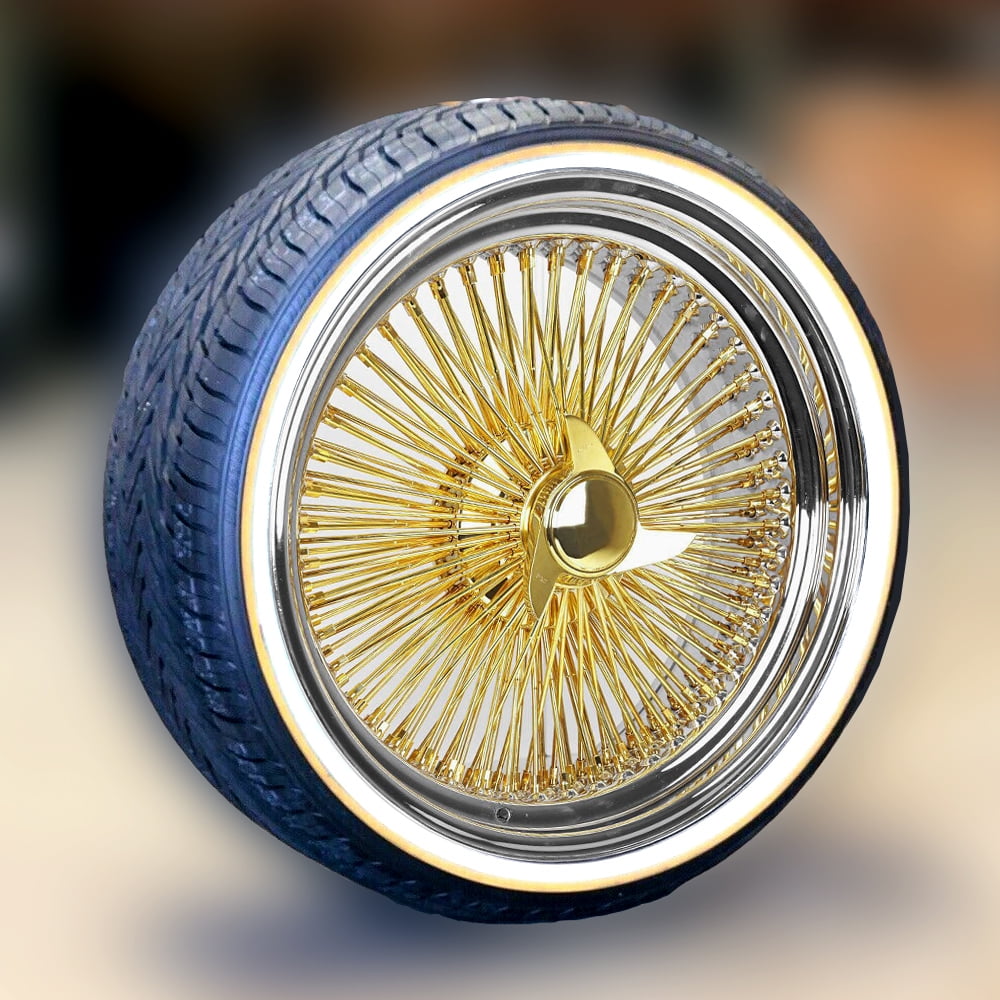 Vogue 22X8 Standard Gold Center 150 Spoke Custom Built Radial with 265 ...