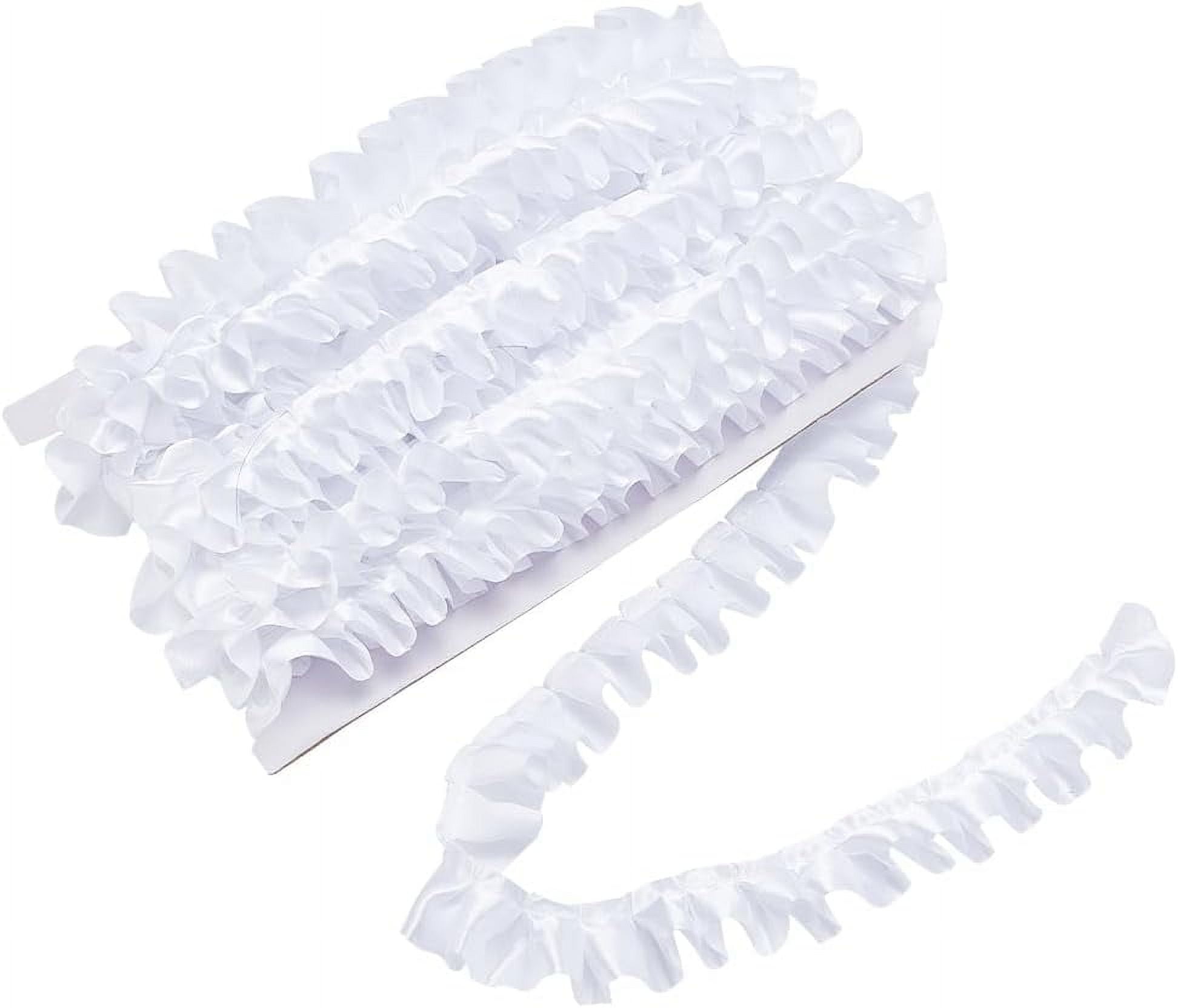 22Yards 1inch White Satin Ruffle Trim Fabric Trims Satin Pleated Lace ...