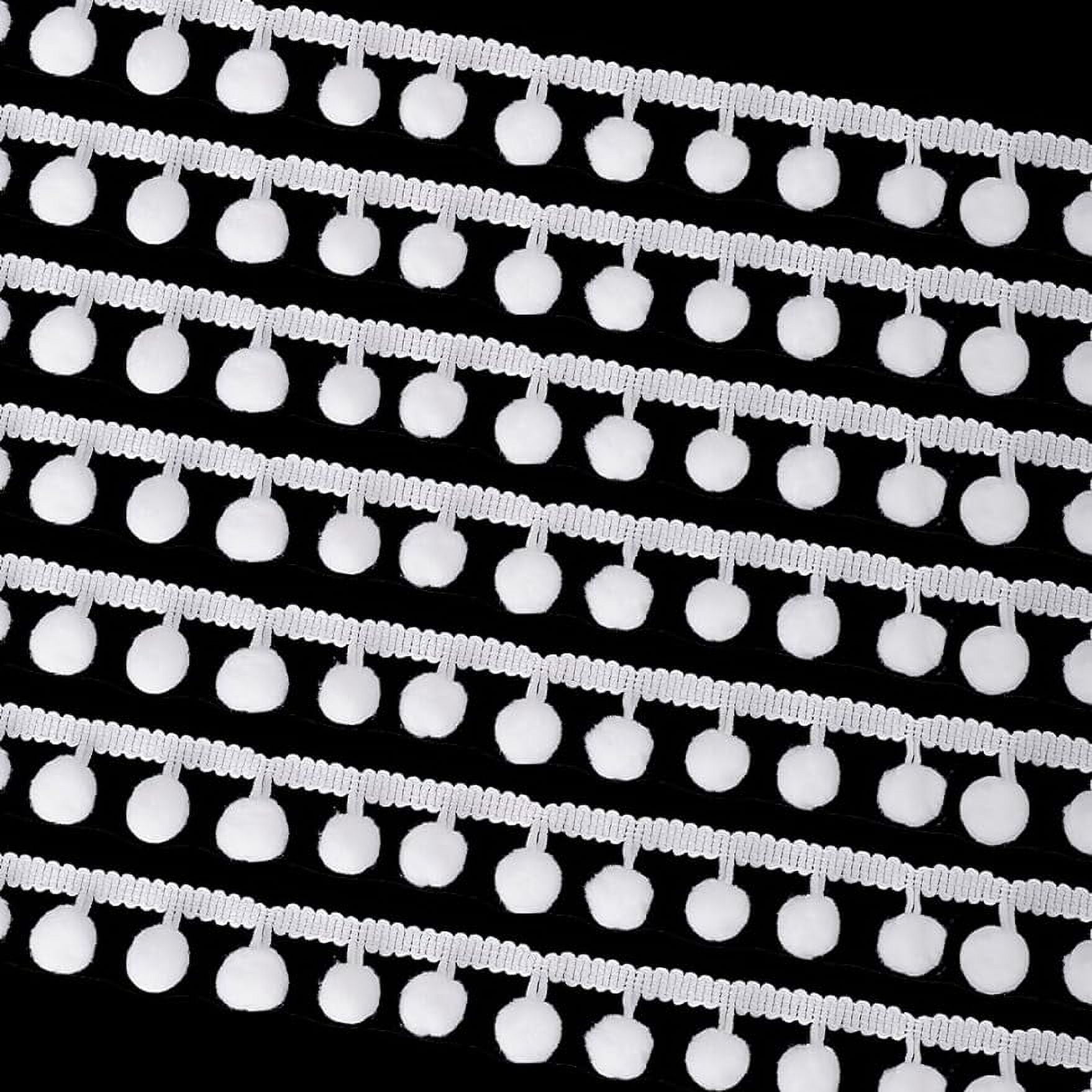 22Yards Pom Poms Balls Fringe Trim 10mm White Trim Fringe Sewing Ribbon ...