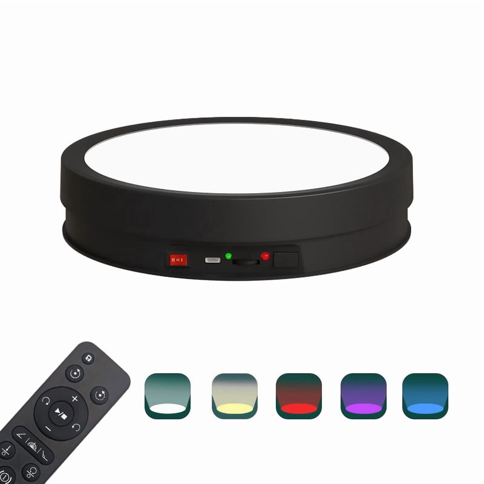 22cm Colorful LED Light Electric Rotating Display Stand Turntable ...