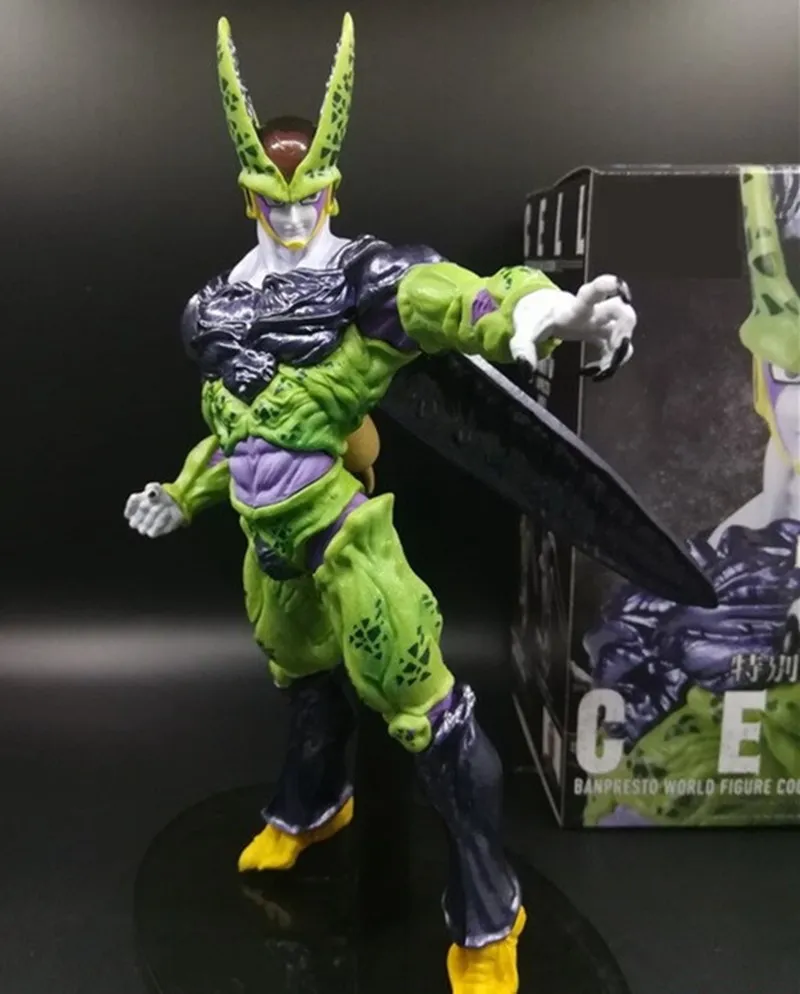 22cm Dragon Ball Z Anime Figures Cell Seru Standing Action Figure PVC ...